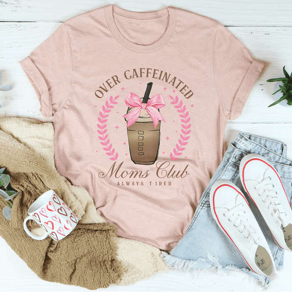 Over Caffeinated Tee Peachy Sunday T-Shirt - Walmart.com