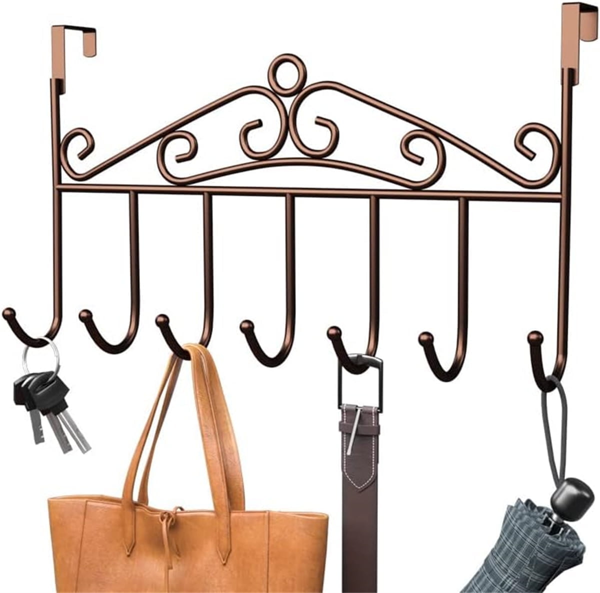 Casewin Over Door Hanger Hook Coat and Hat Racks, Metal White - Walmart.com