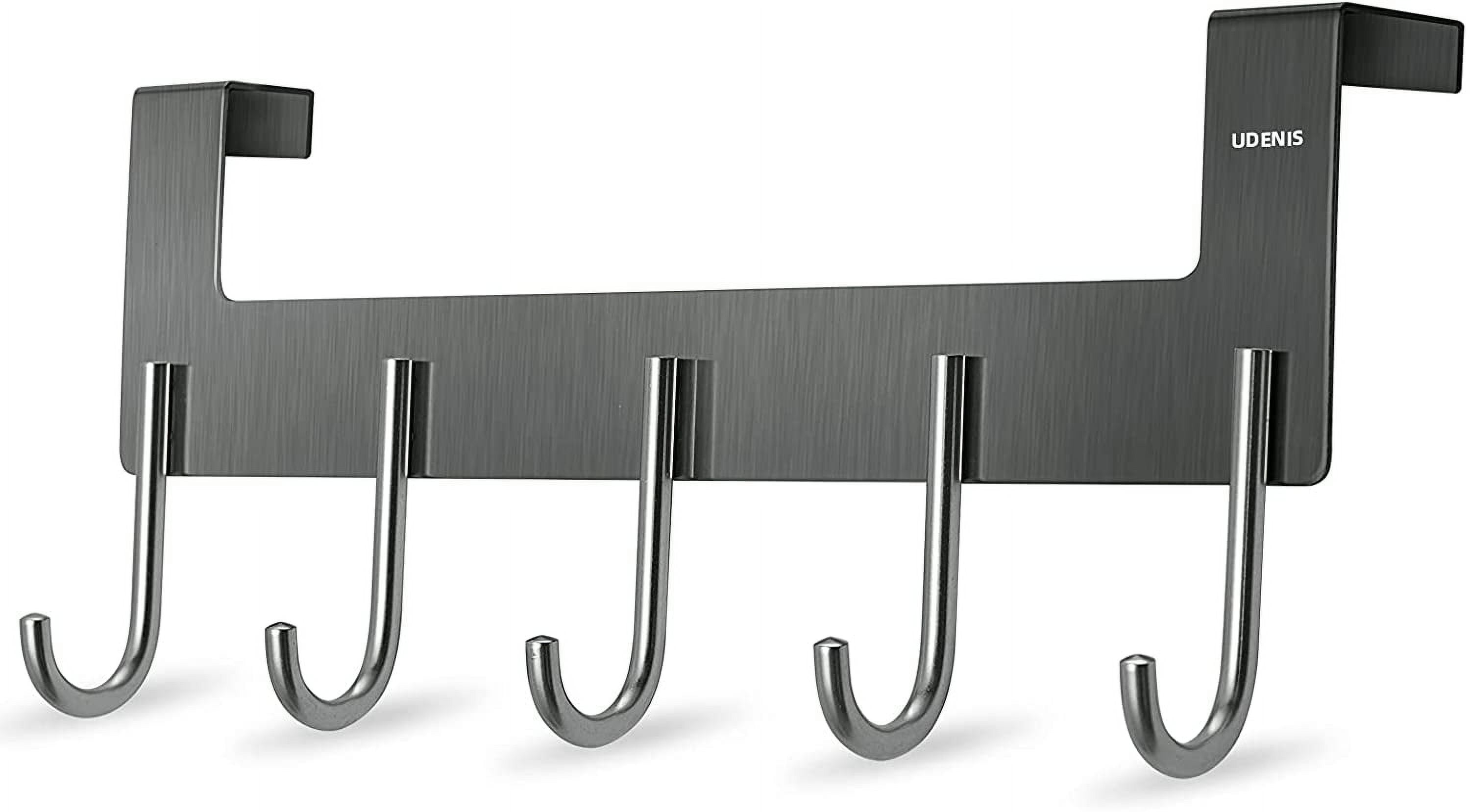 Over Door Hanger, Metal Over The Door Hook Rack with 5 Hooks, Towel ...