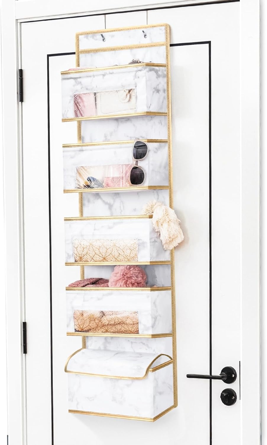 Over Door Hanging Storage Organizer For Closet 5 Large Clear Window ...