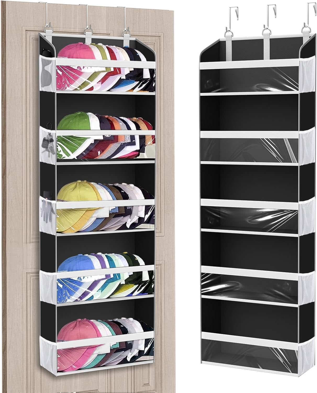 Over the Door Hat Organizer for Baseball Caps, Hold up to 60 Hats Rack ...