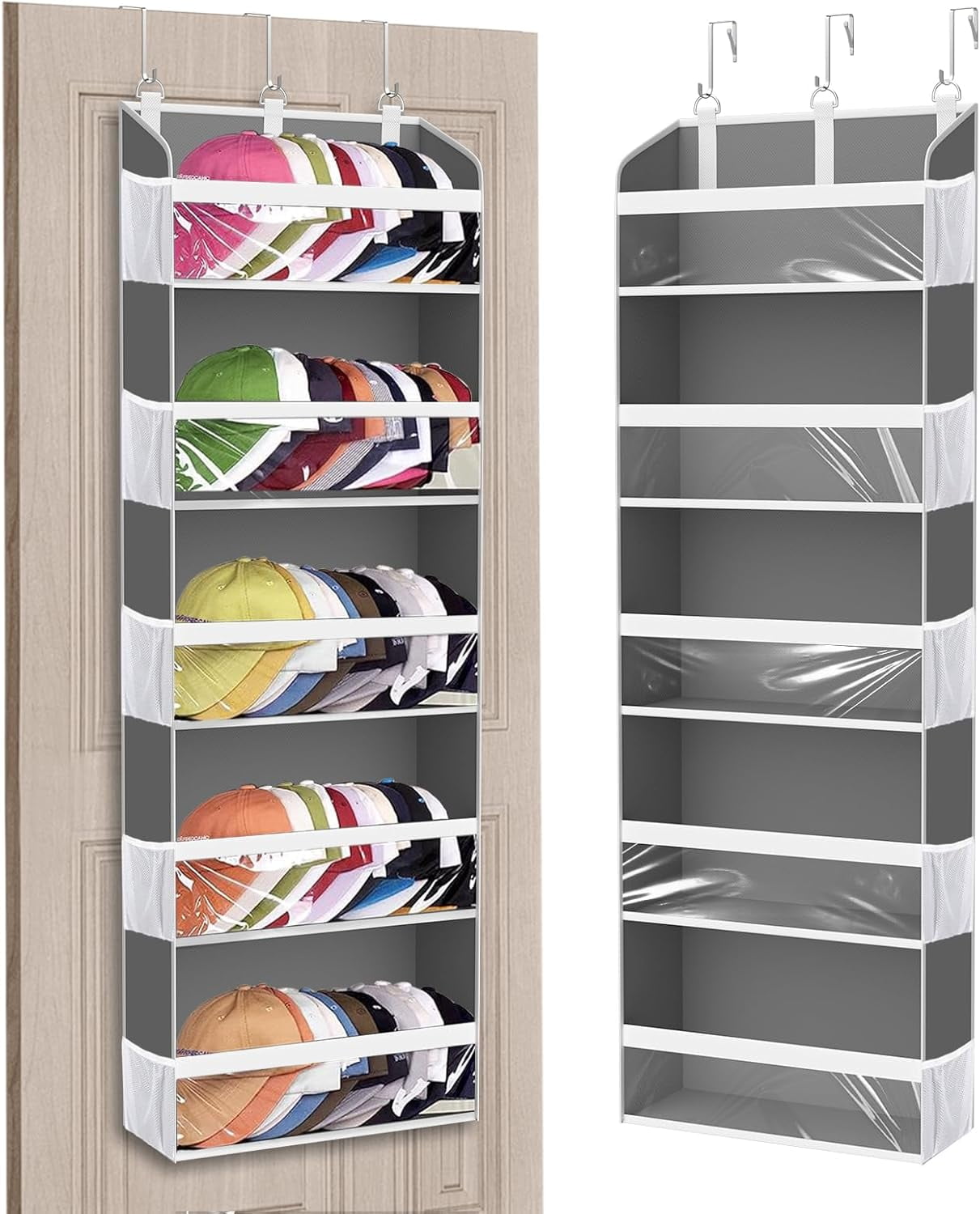Over the Door Hat Organizer for Baseball Caps, Hold up to 60 Hats Rack ...