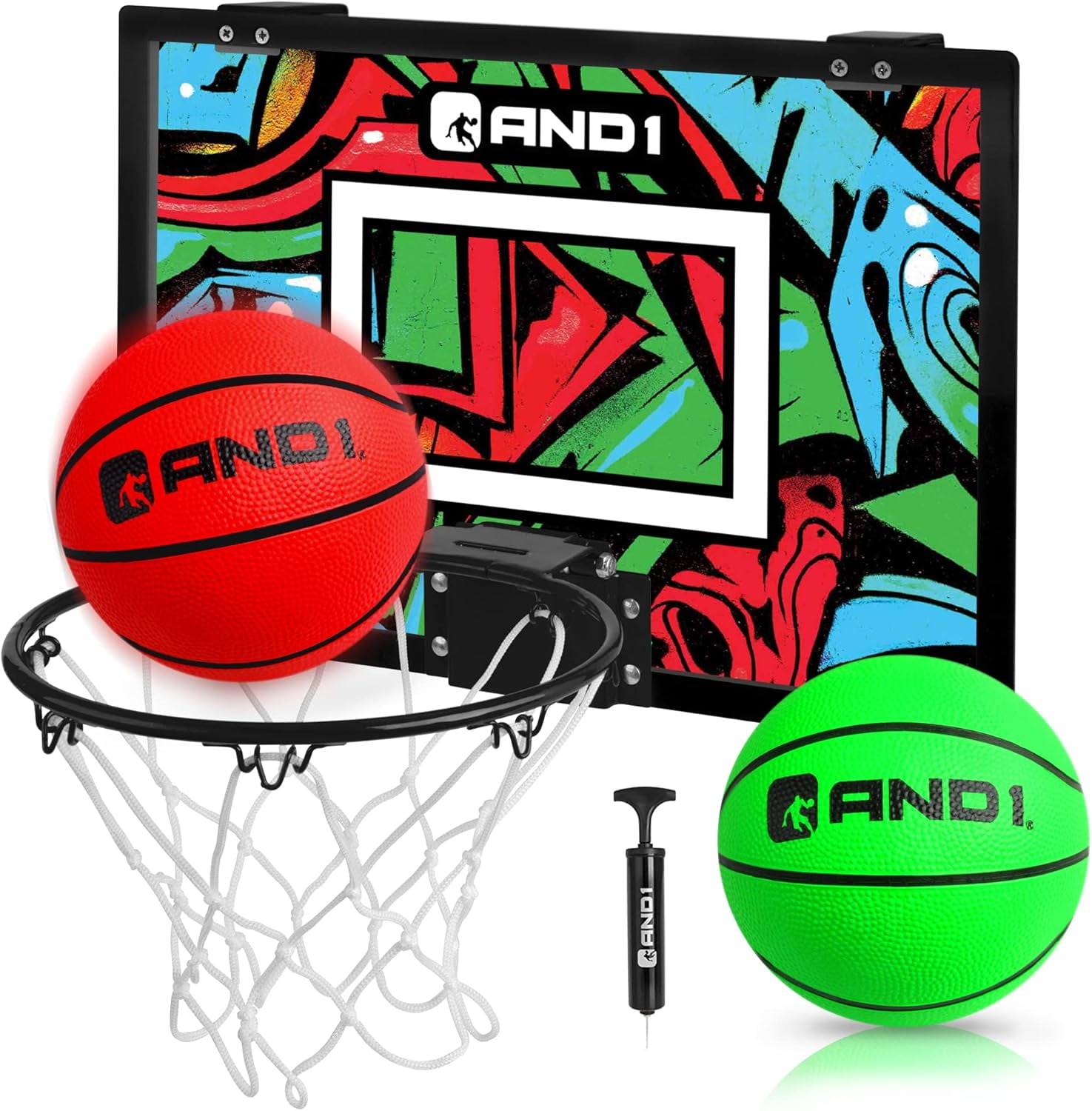 Over the Door Mini Basketball Hoop: 18x12 Shatterproof Backboard, 2 ...