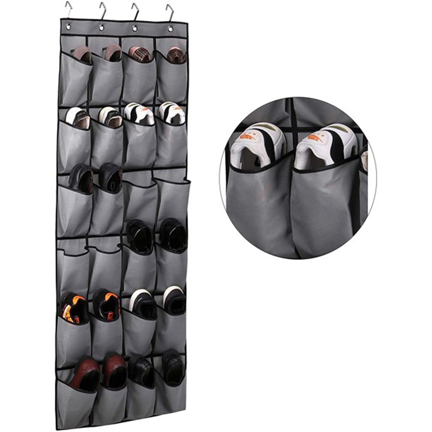 Over the Door Shoe Organizer,Casewin Hanging Shoe Rack Holder with 24 ...