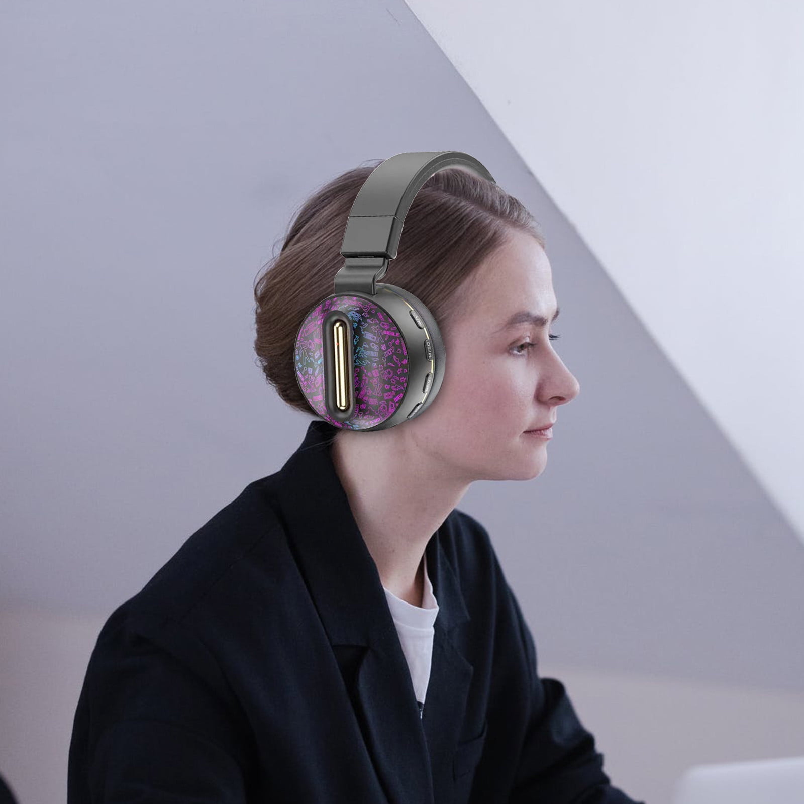 Over Ear Headphones, Mounted Folding Wireless-Mounted Bluetooth Headset ...