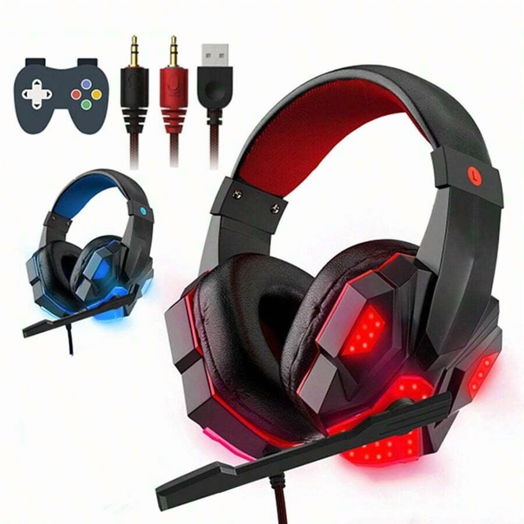 Over-Head Gaming Headset, Ergonomic Over-Ear Headset With Blue And Red ...