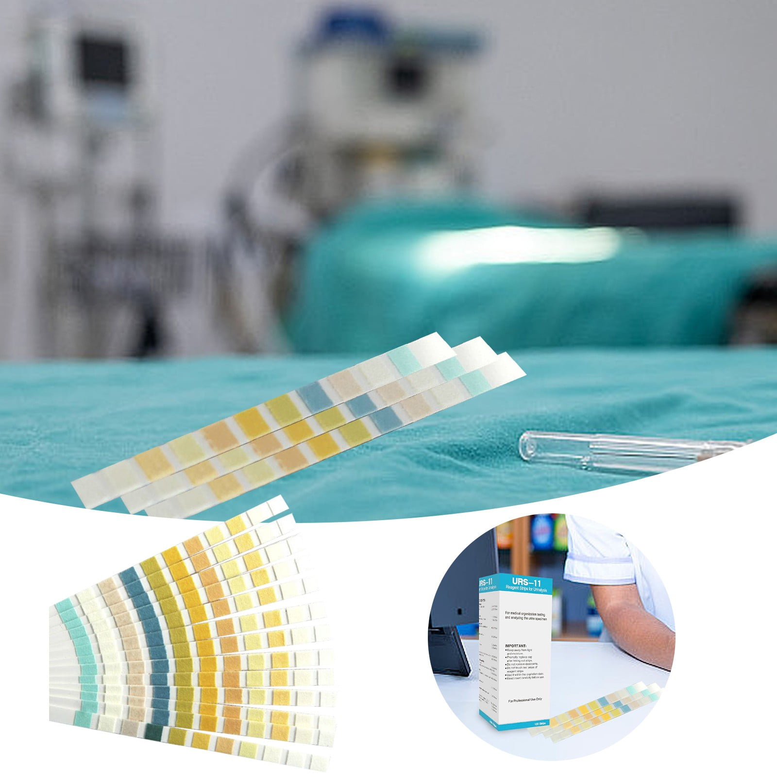 Over Health 100pcs Test Strip Dipstick 11 Parameter Urinalysis Reagent ...