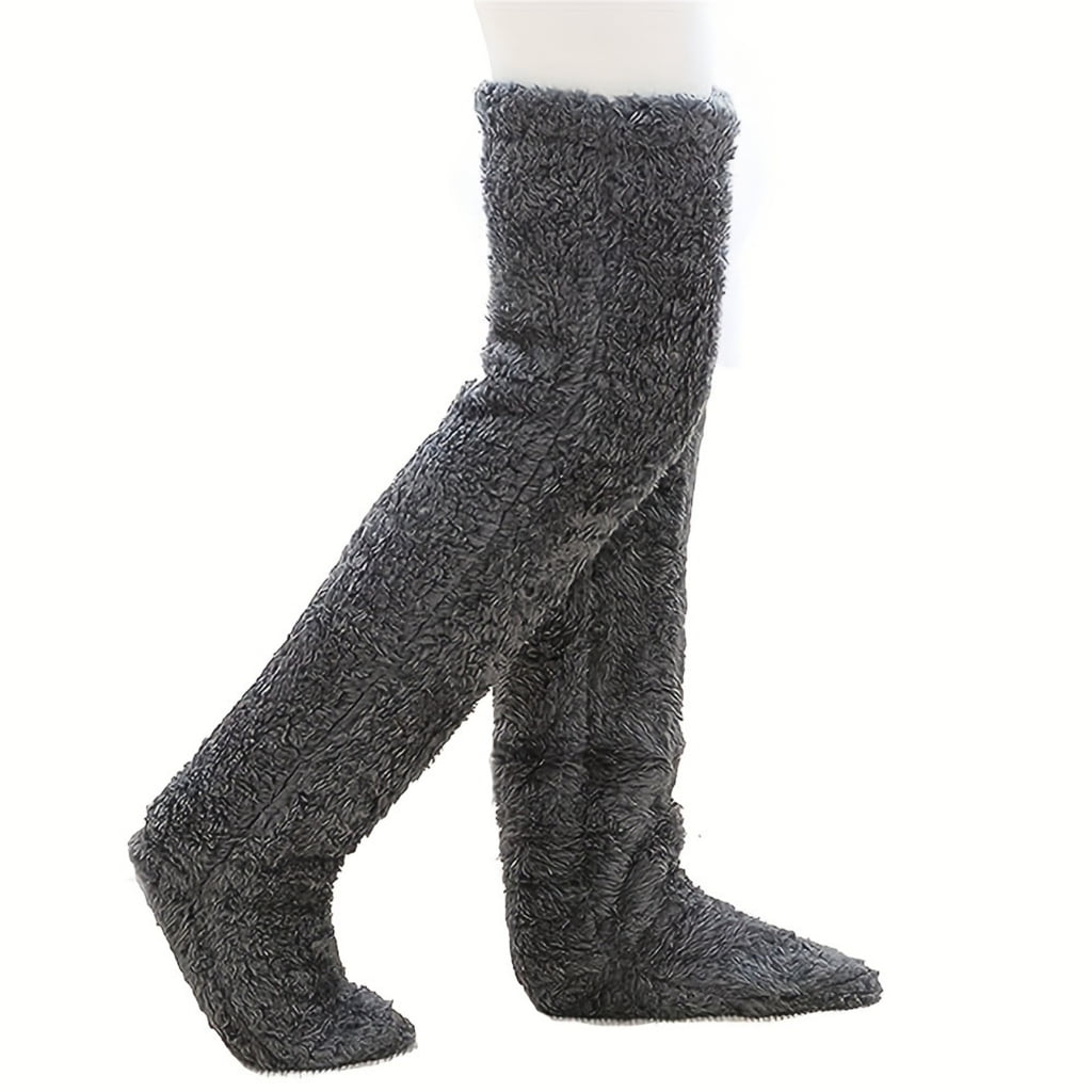 Over Knee Highs Fuzzy Socks Stockings Soft Warm Heated your Leg for ...