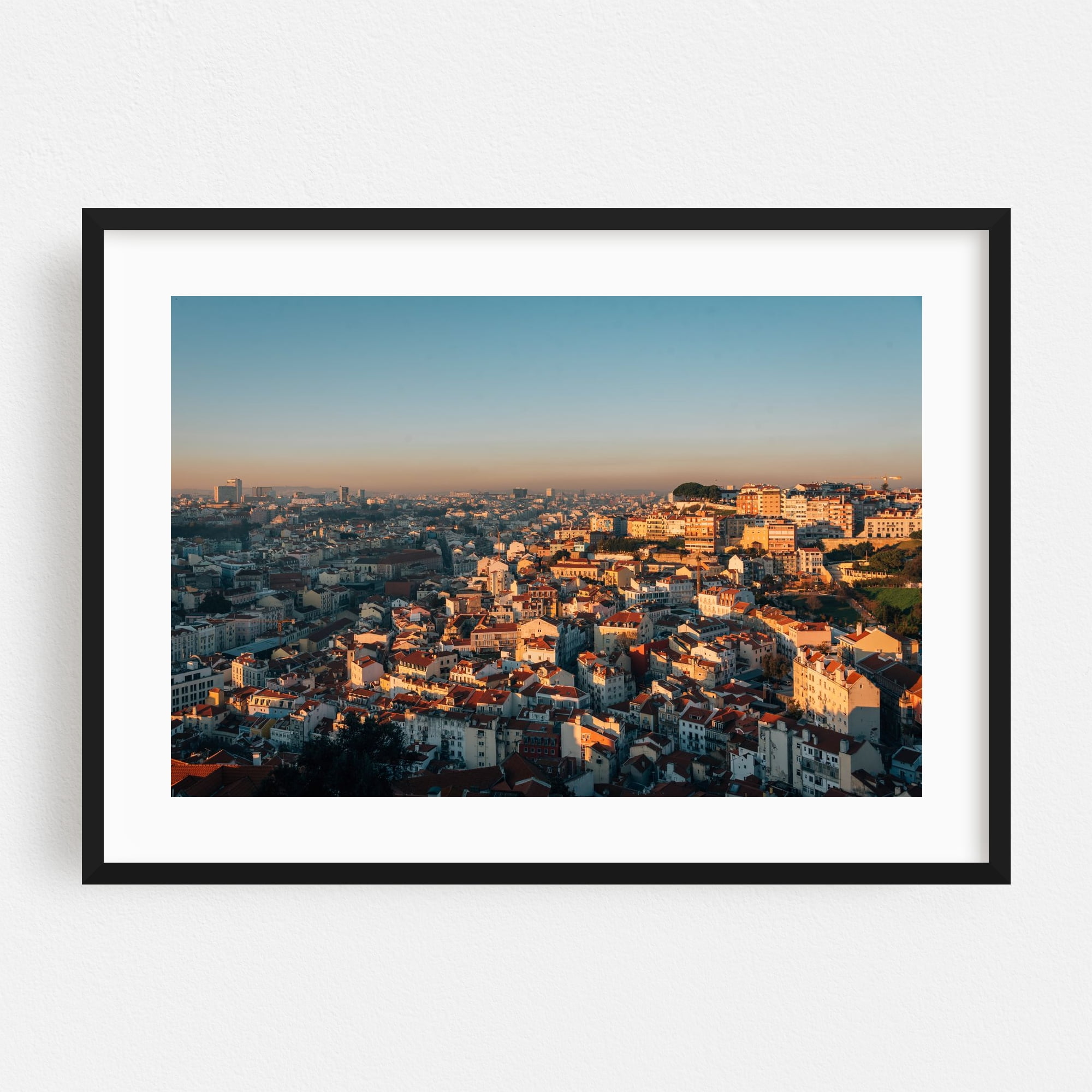 Over Lisbon 01 - Lisbon Portugal Photography Black Framed Wall Art ...