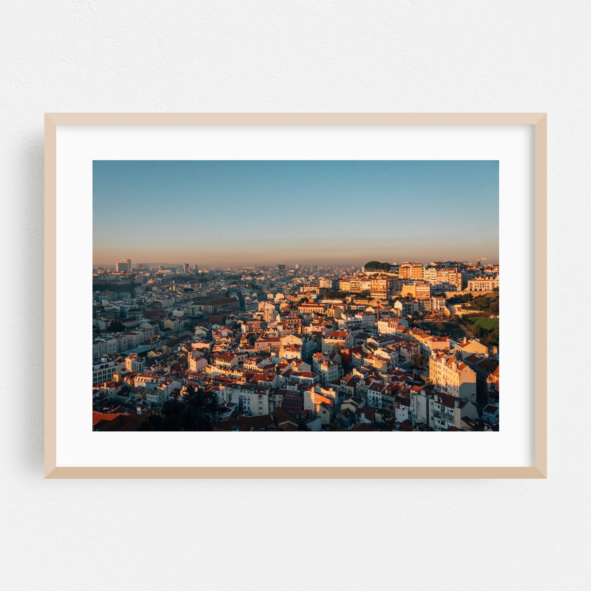 Over Lisbon 01 - Lisbon Portugal Photography Oak Framed Wall Art Print ...