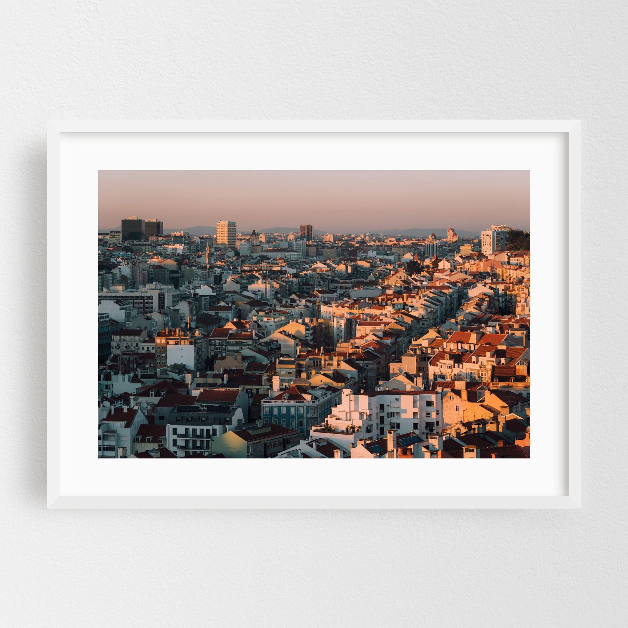 Over Lisbon 04 - Lisbon Portugal Photography White Framed Wall Art ...