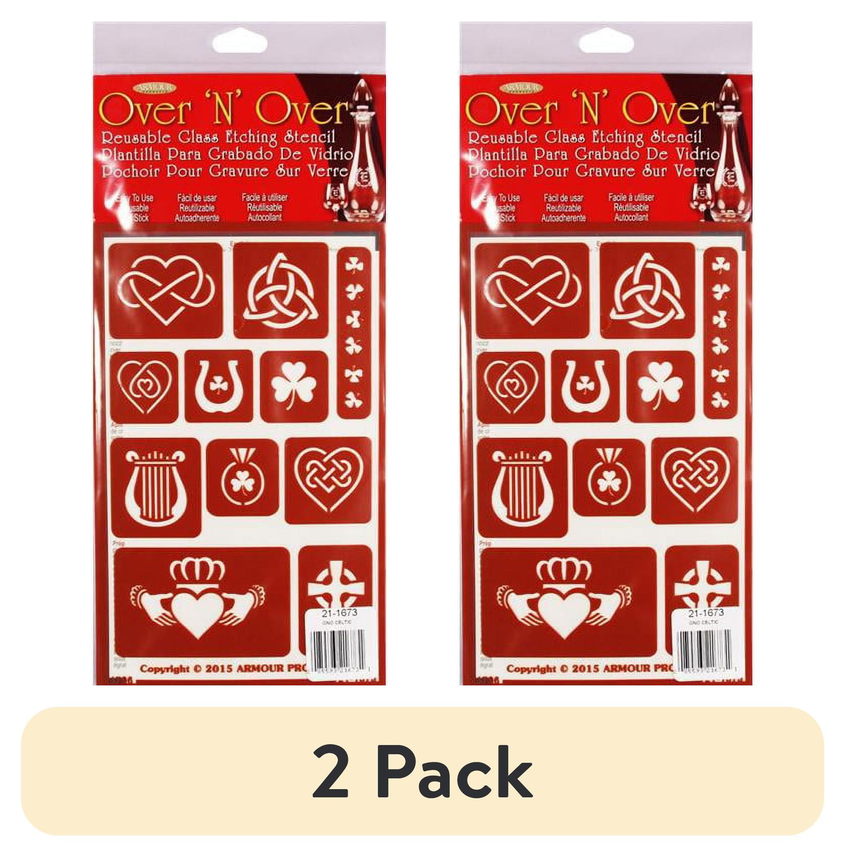 (2 pack) Over 'N' Over Reusable Stencils 5"X8"-Celtic - Walmart.com