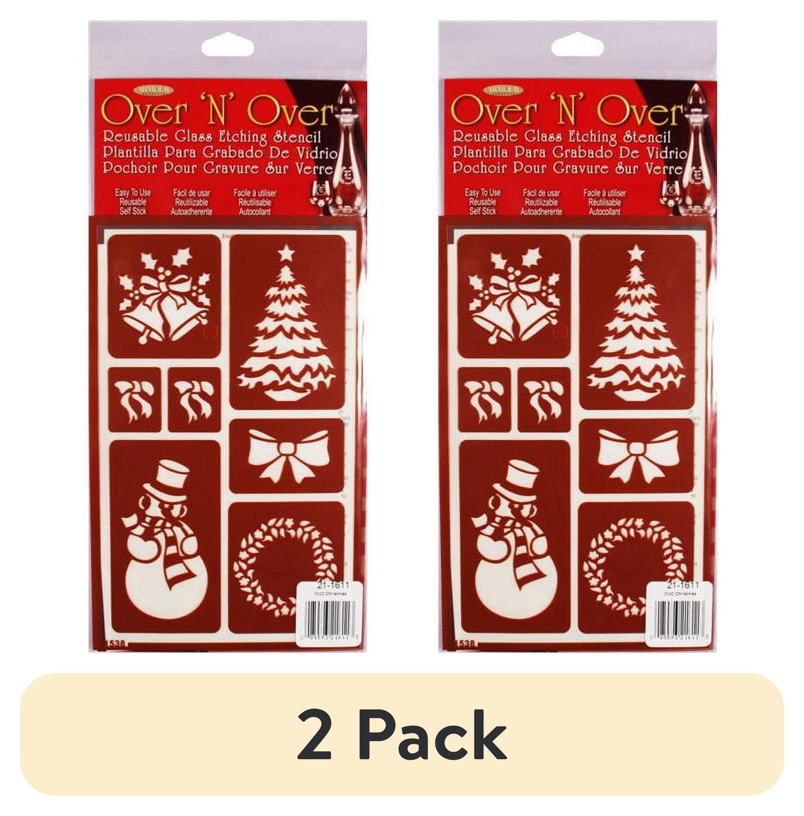 (2 pack) Over 'N' Over Reusable Stencils 5"X8"-Christmas - Walmart.com