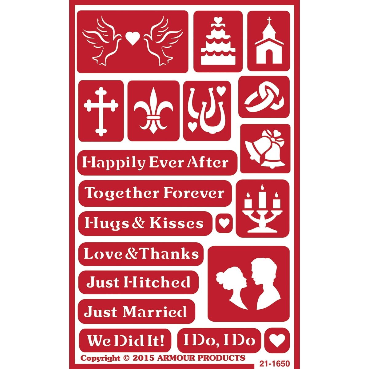 Over 'N' Over Reusable Stencils 5"X8"-Happily Ever After, Pk 3, Armour ...