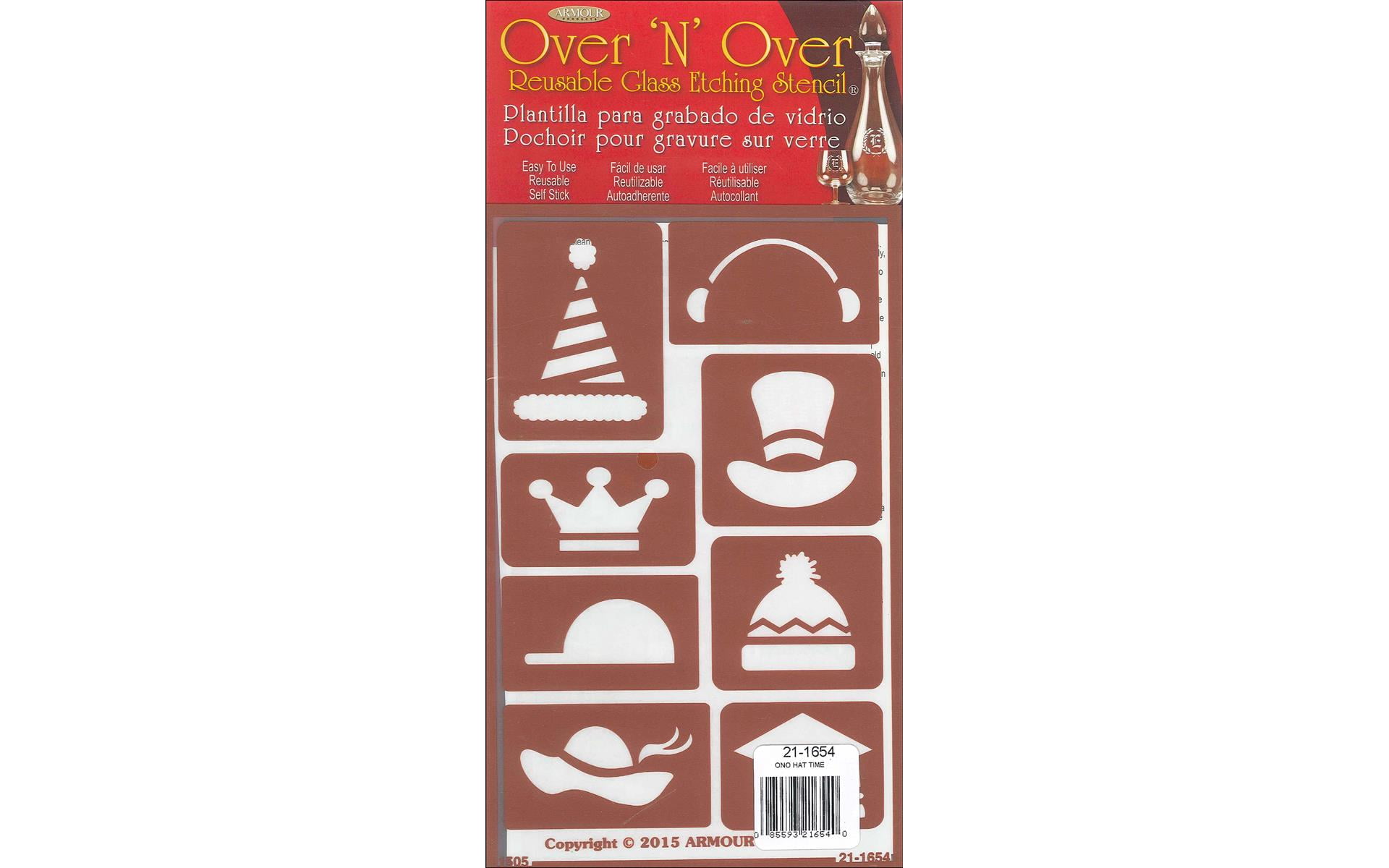 Over 'N' Over Reusable Stencils 5"X8"-Hat Time, Pk 3, Armour Products ...