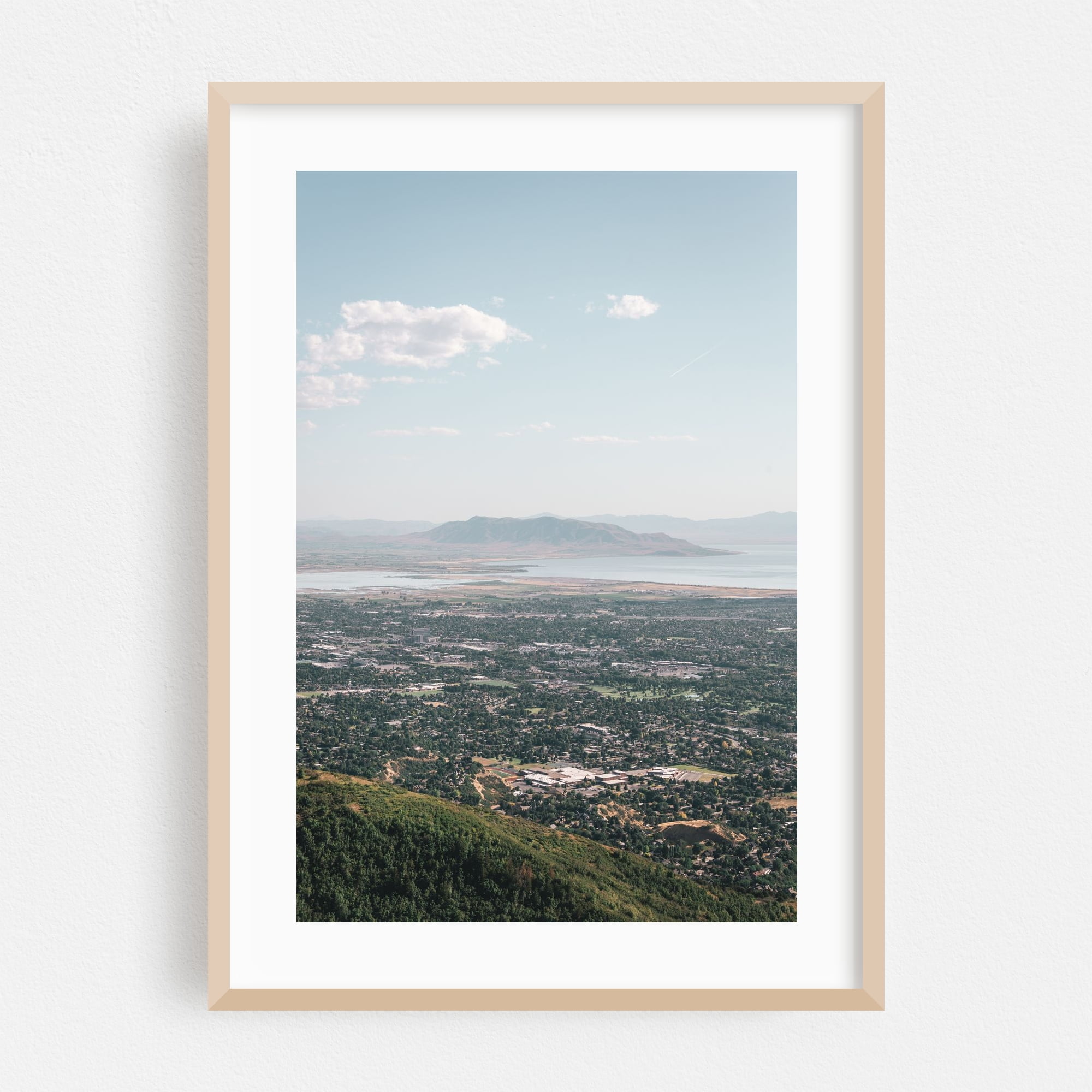 Over Orem 01 - Orem Utah Photography Oak Framed Wall Art Print 16 x 24 ...