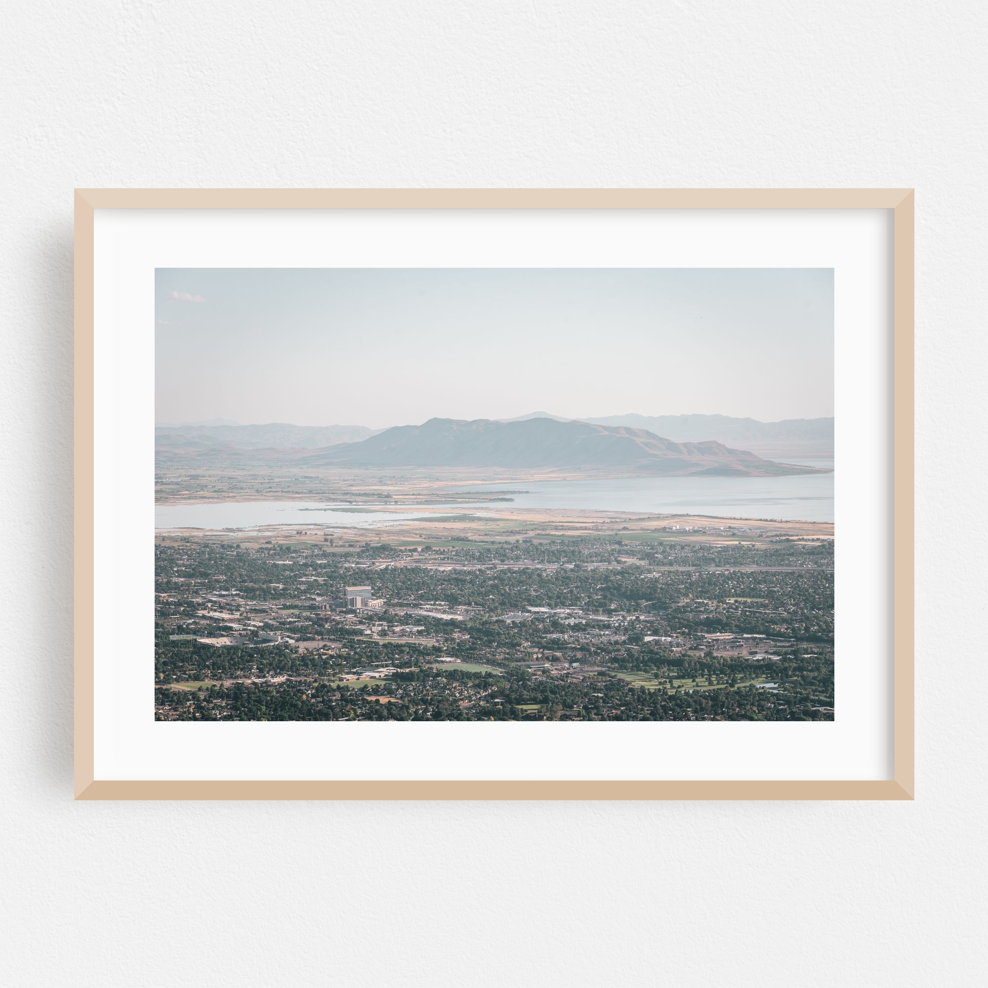 Over Orem 02 - Orem Utah Photography Oak Framed Wall Art Print 16 x 24 ...