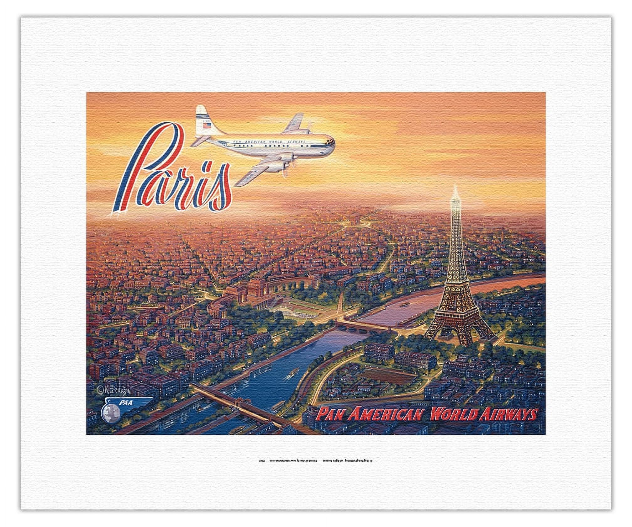 Over Paris France - Pan American World Airways - Eiffel Tower - Boeing ...