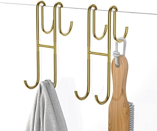 Over Shower Glass Door Hook, 2 Pack Gold Stainless Steel Extended ...