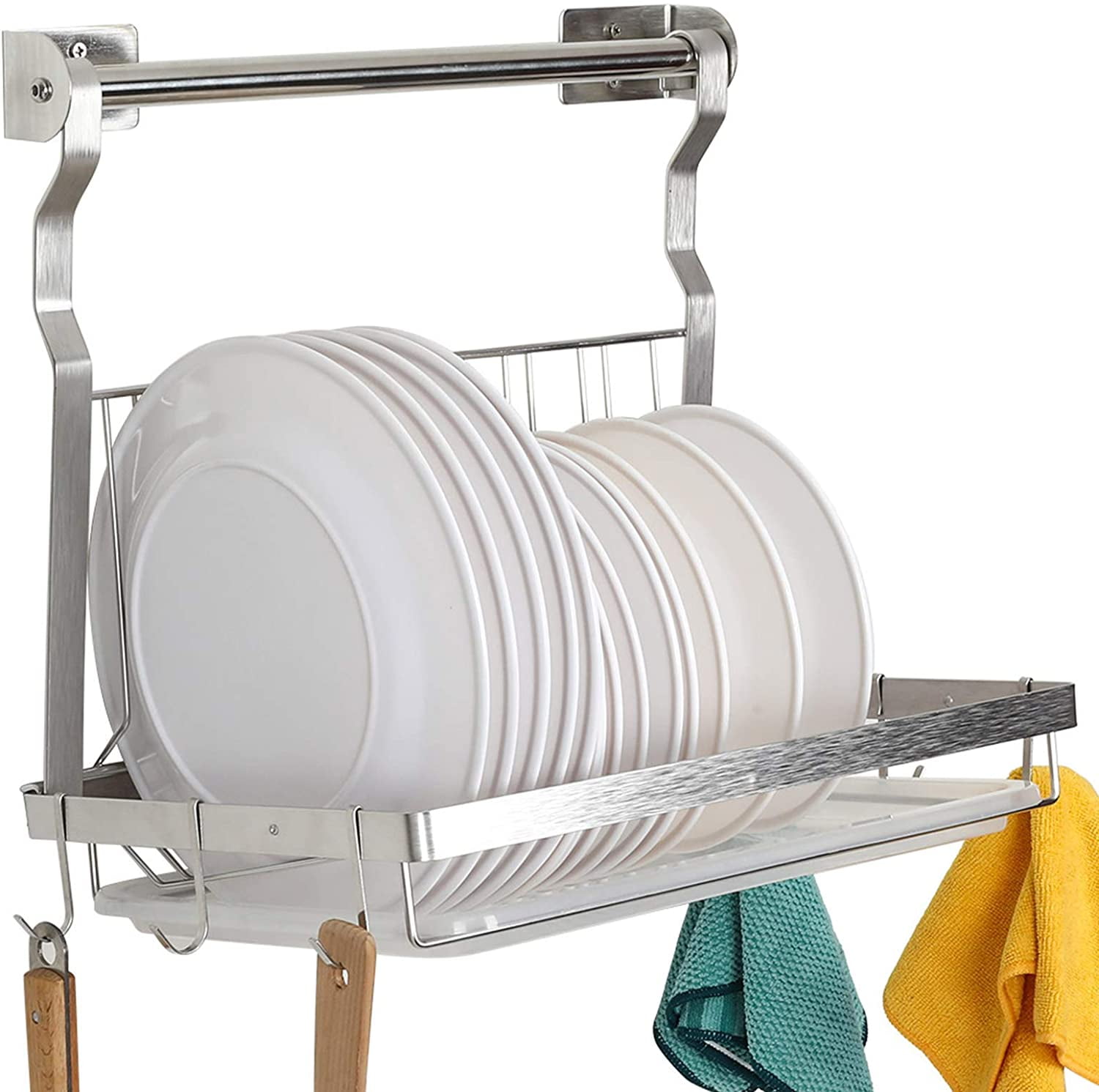Over Sink Dish Drainer Drying Rack, Stainless Steel Foldable Wall ...