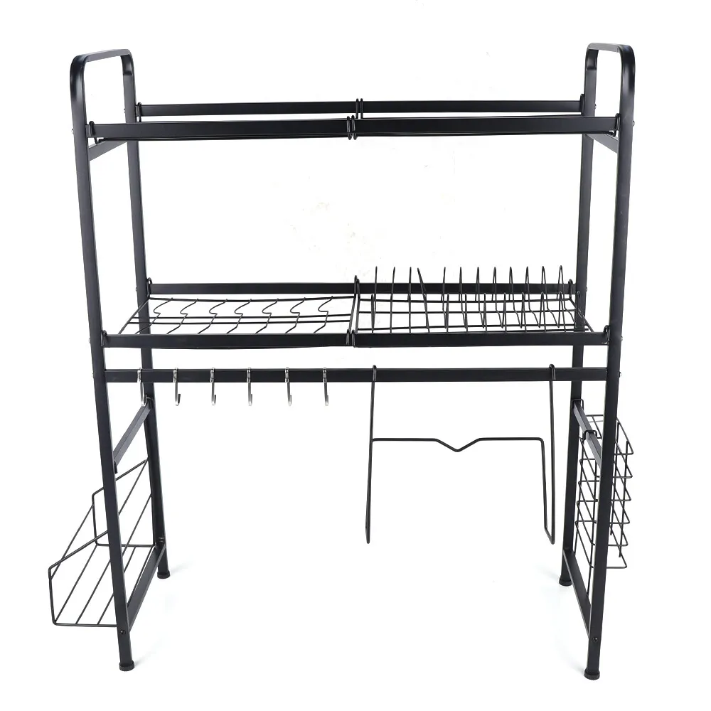 Over Sink Dish Drying Rack 2 Tier Stainless Steel Kitchen Cutlery