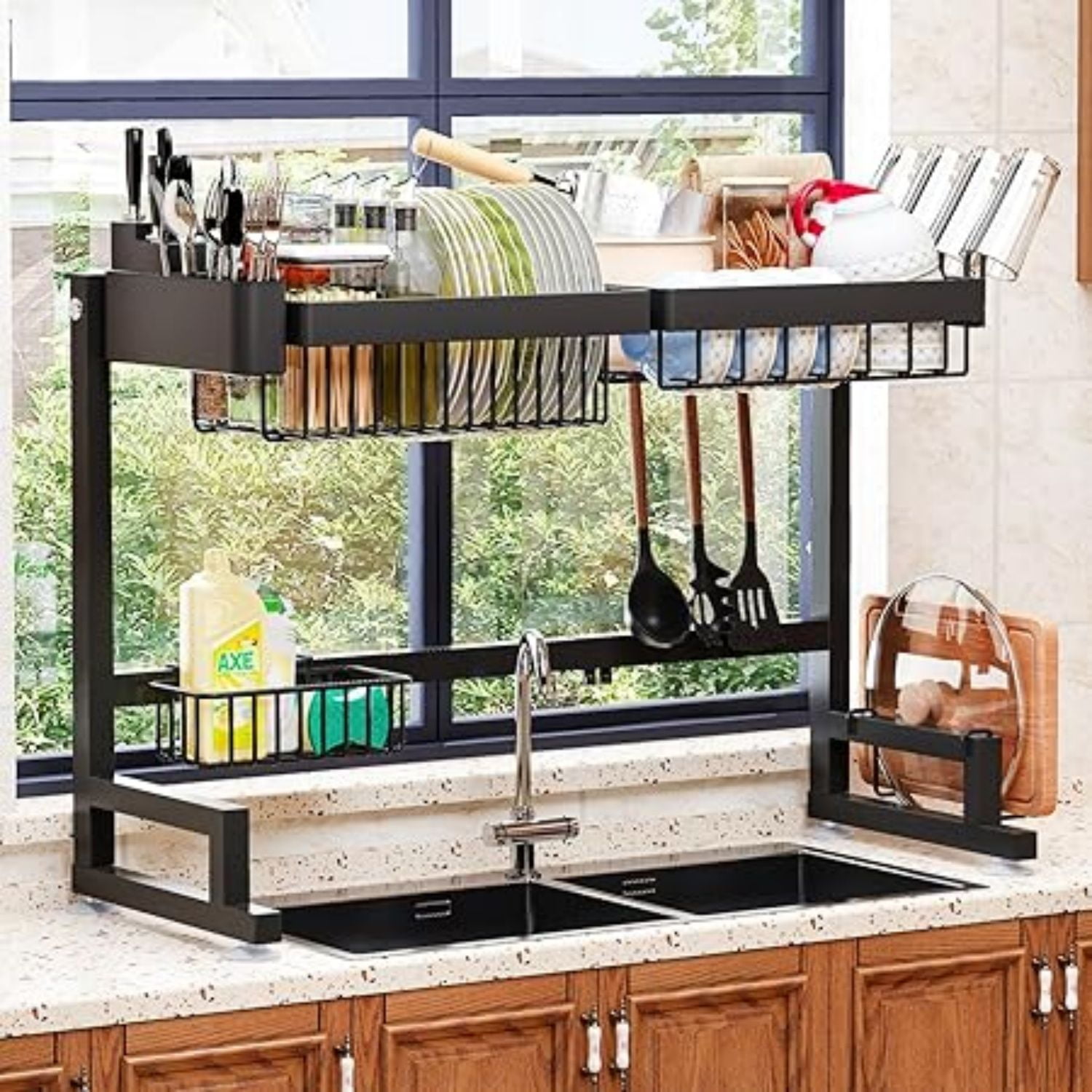 Over Sink Dish Drying Rack (Expandable Height/Length) Snap-On Design ...
