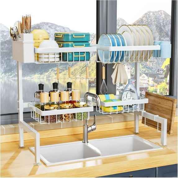 Over Sink Dish Drying Rack Expandable Large Drying Rack Suitable for ...