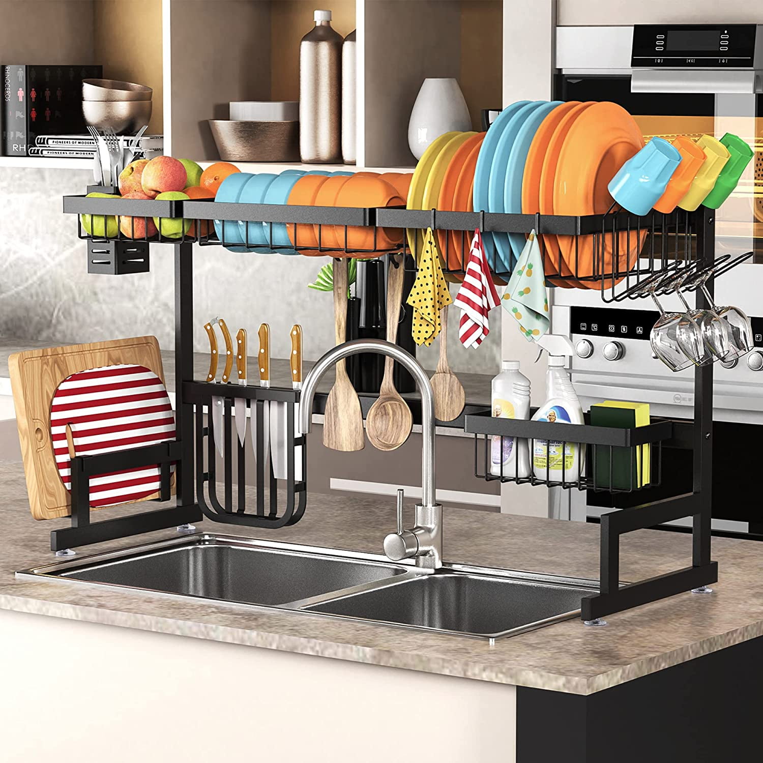 Over Sink Dish Drying Rack Stainless Steel, Adjustable Large Dish ...