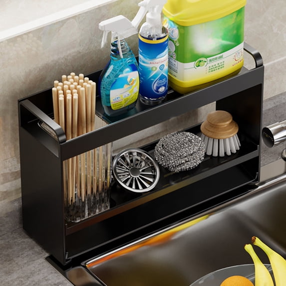 Over Sink Kitchen Counter Organizer, Rustproof Utensil & Sponge Holder ...