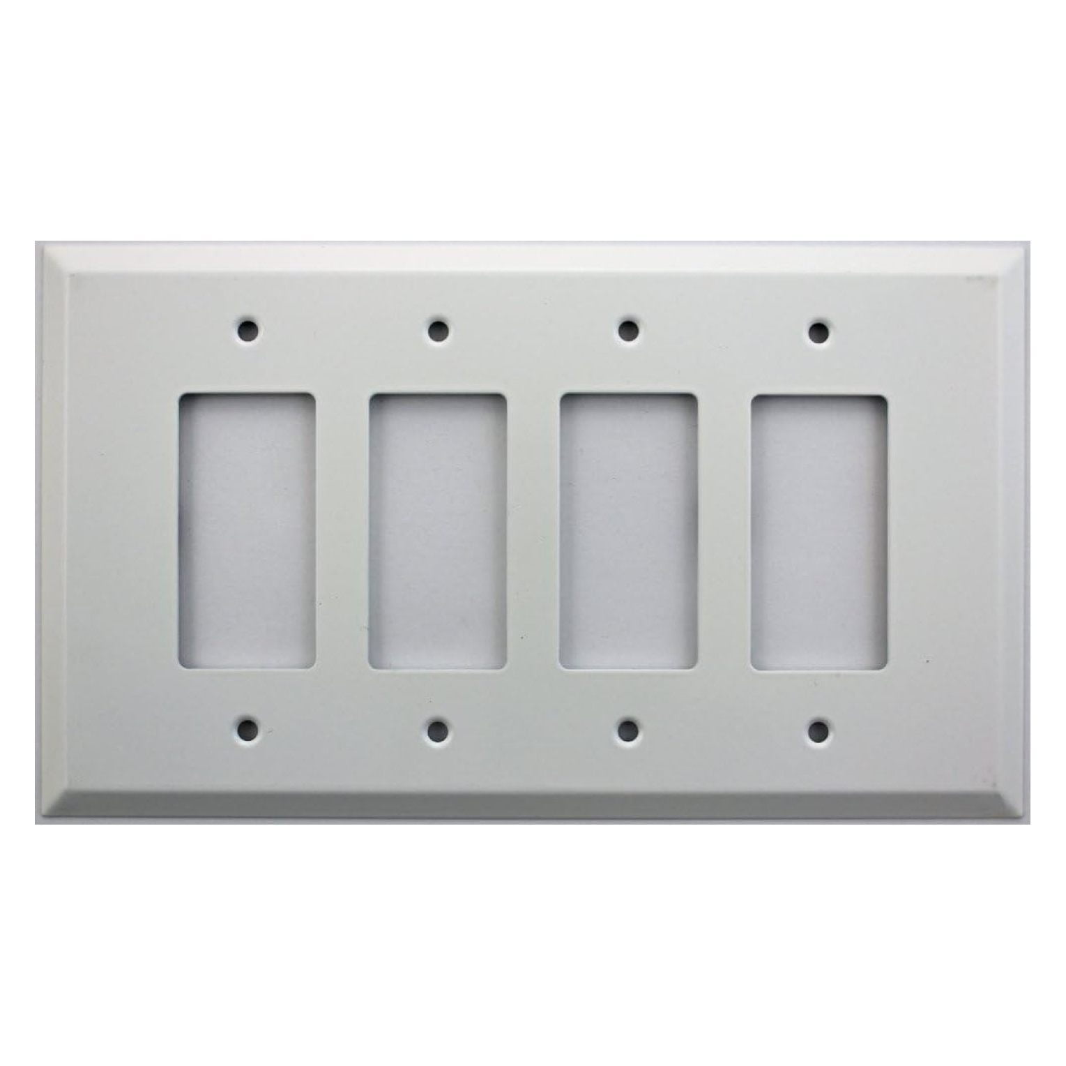 Over Sized Jumbo Smooth White Stamped Steel 4 Gang Wall Plate - 4 GFI ...