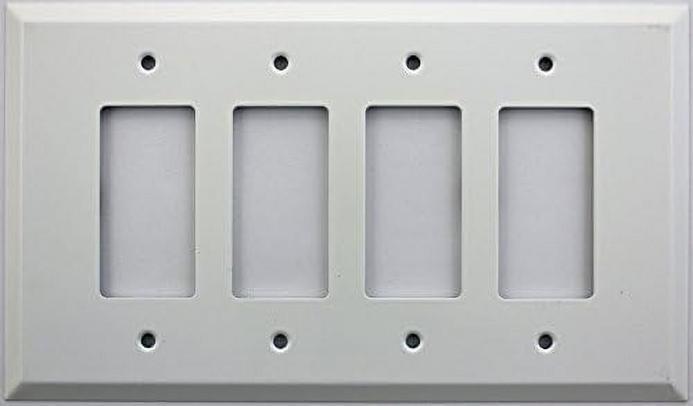 Over Sized Jumbo Smooth White Stamped Steel 4 Gang Wall Plate - 4 GFI ...