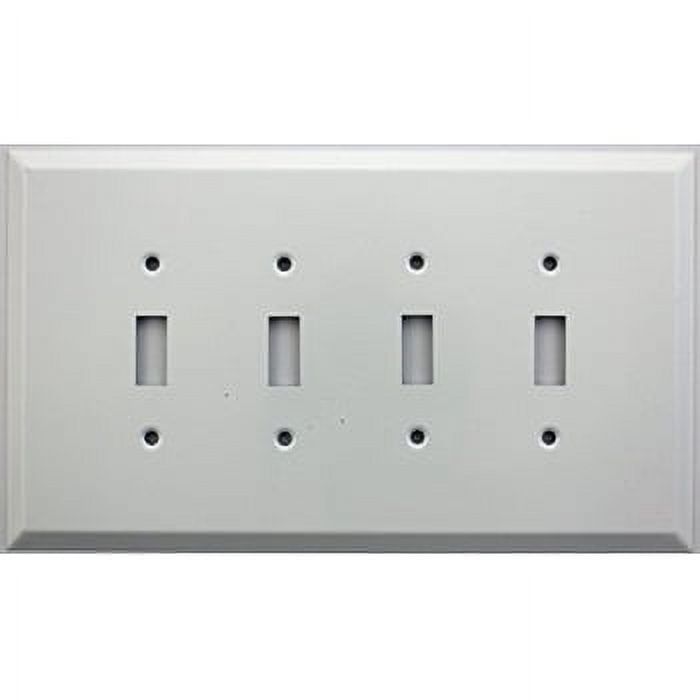 Over Sized Jumbo Smooth White Stamped Steel Four Gang Wall Plate - Four ...