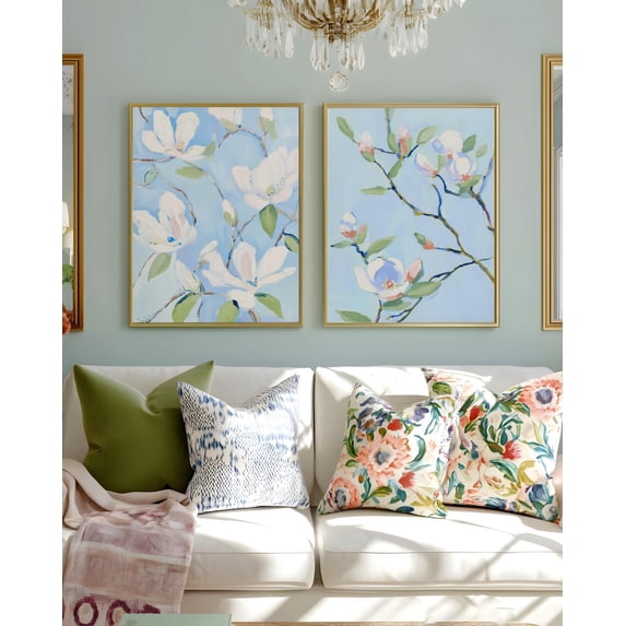 Over Sofa Floral Coquette Magnolia Southern Botanical Cottagecore ...