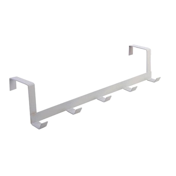 5-Hook Over The Door Organizer Rack: Home Bathroom Robe Storage Holder ...