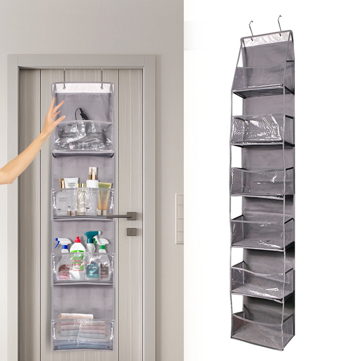 Over-The-Door 6-Tier Hanging Pantry Organizer with Clear Plastic ...