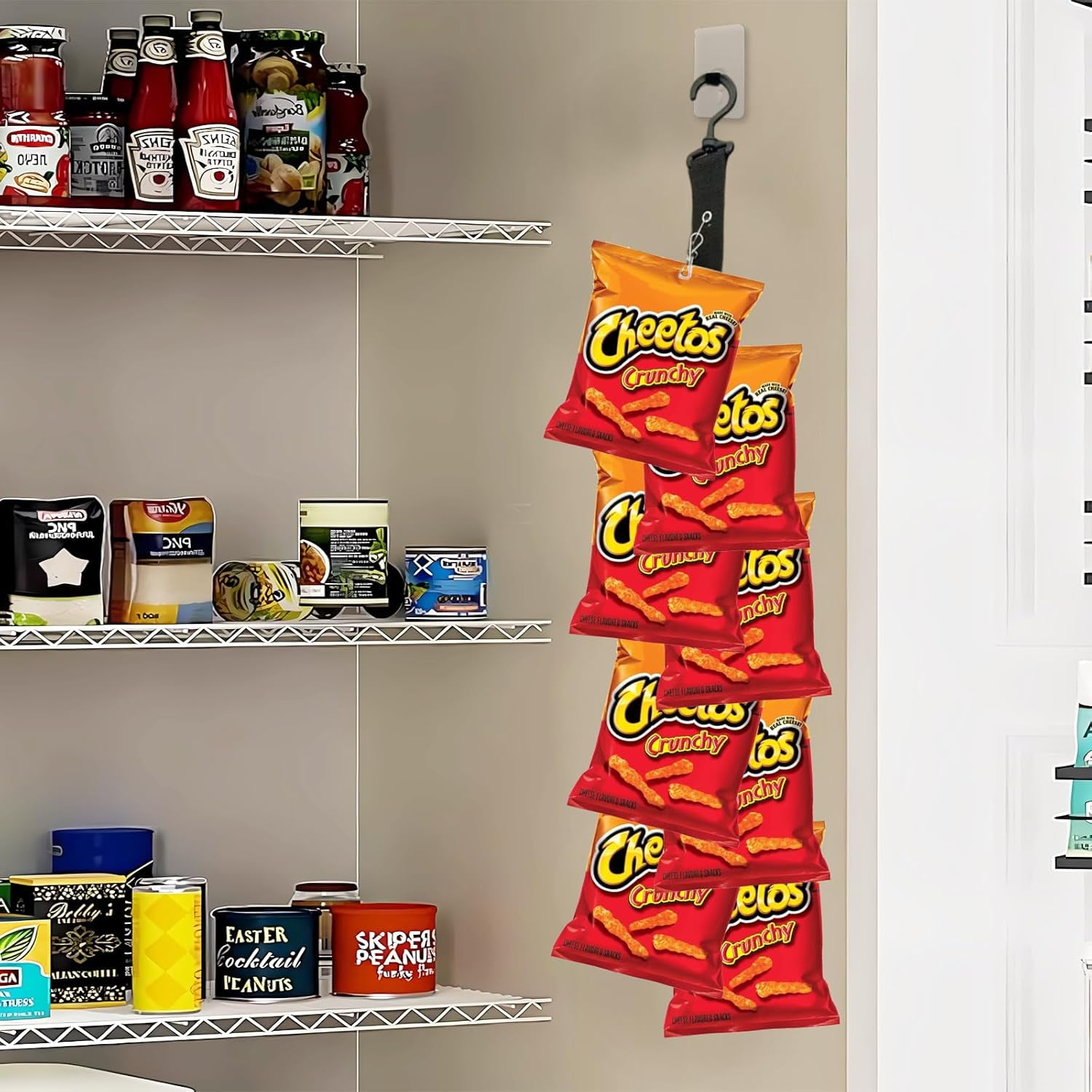 Over The Door Chip Organizer Wall Hanging Pantry Organizer Space Saving ...
