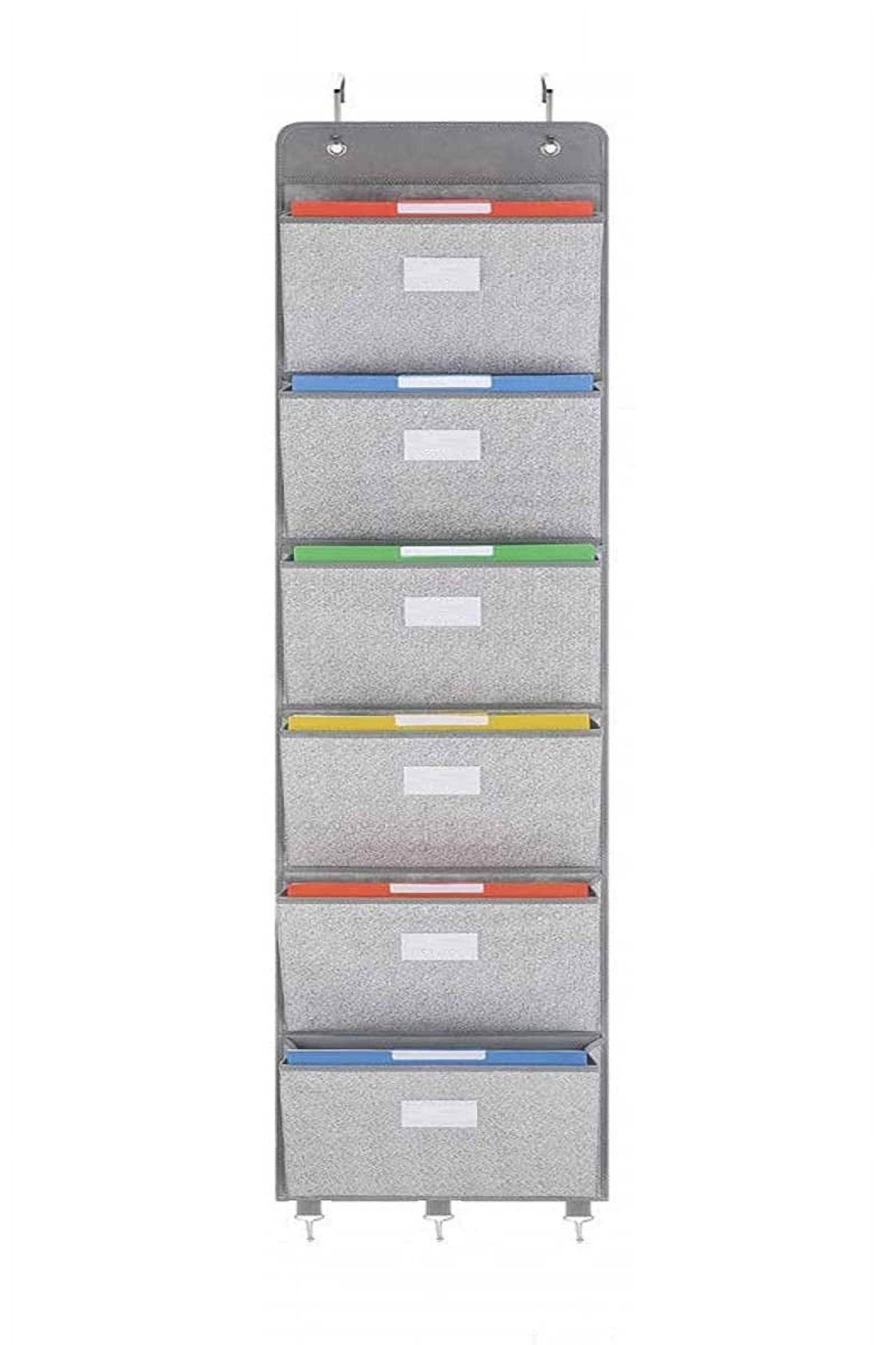 Over The Door File Organizer - 6 Extra Large Pockets Hanging Wall ...