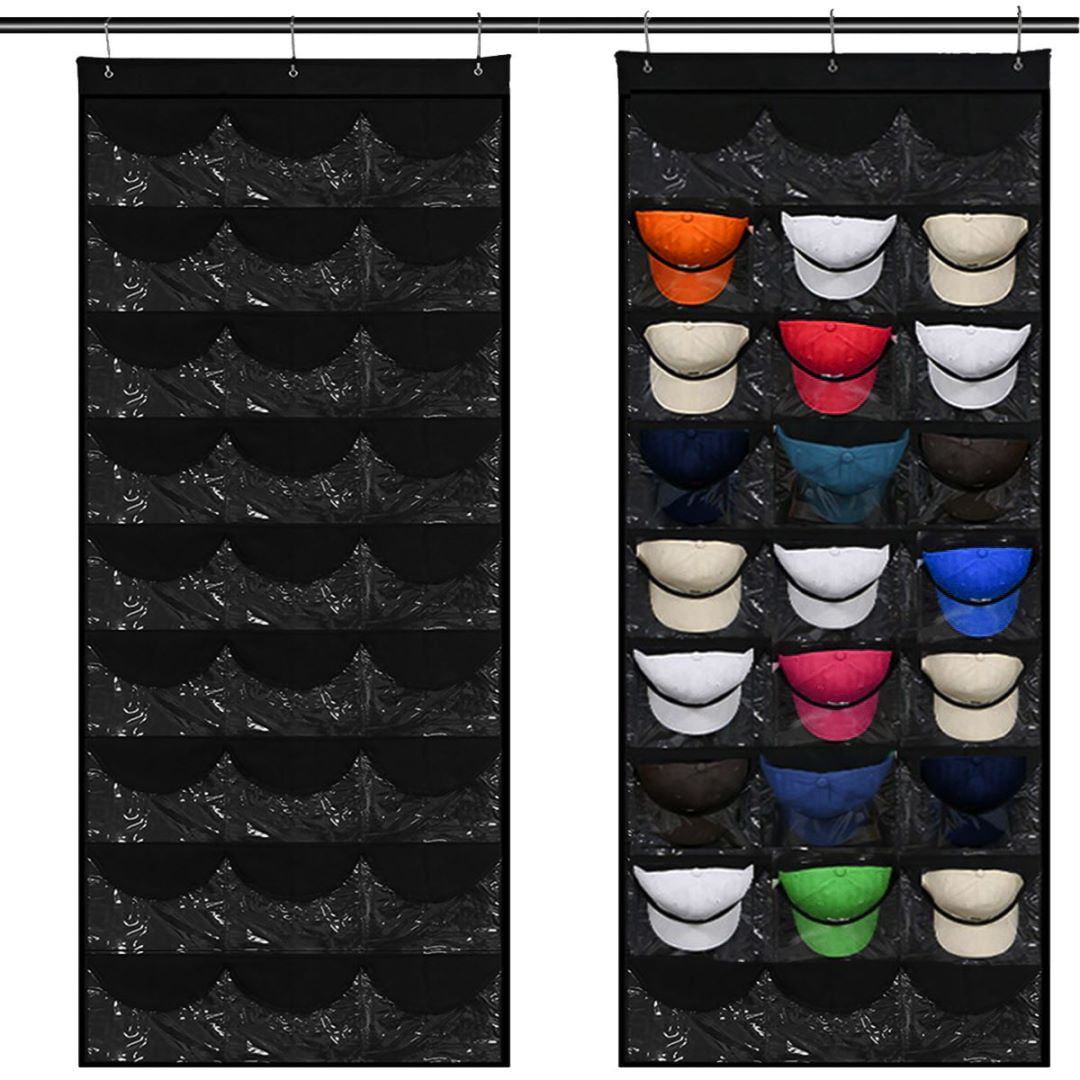 Over The Door Hat Organizer 27 Pockets Hat Organizer for Baseball Caps ...