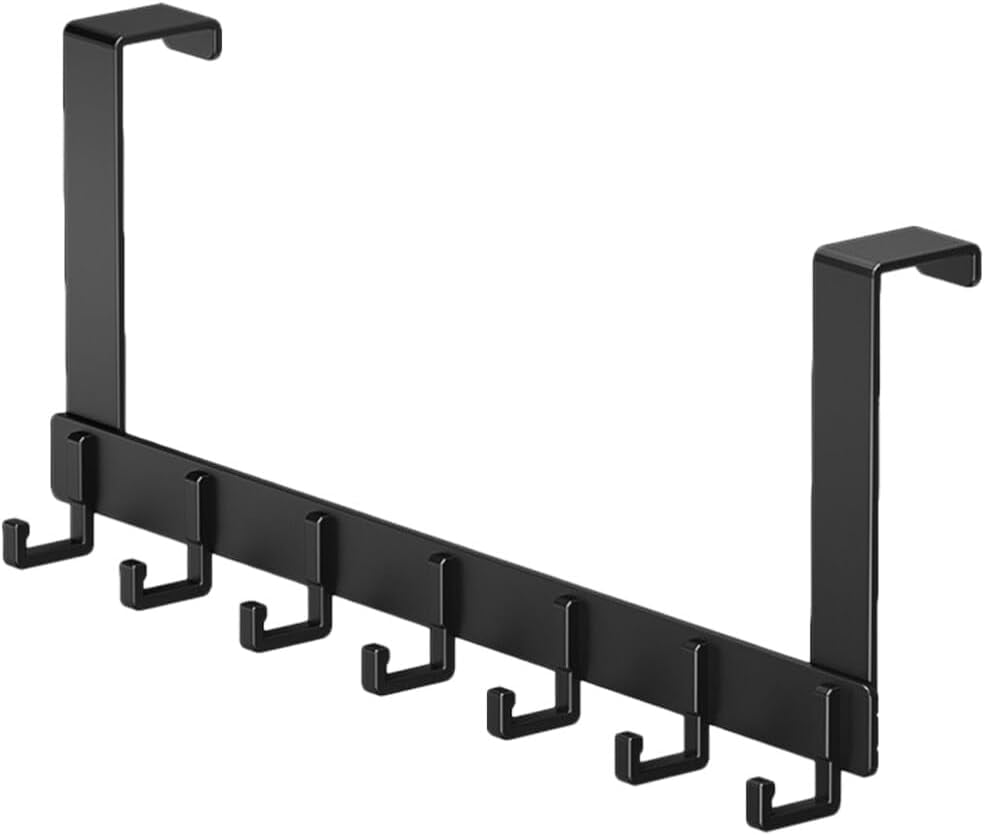 Over The Door Hook, Metal 7-Hook Over Door Towel Rack Clothes Hanger Door Coat Rack, Over Door ...