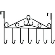 Over The Door White Coat Rack - 7 Hooks Anti-Rust Door Hanger Organizer ...
