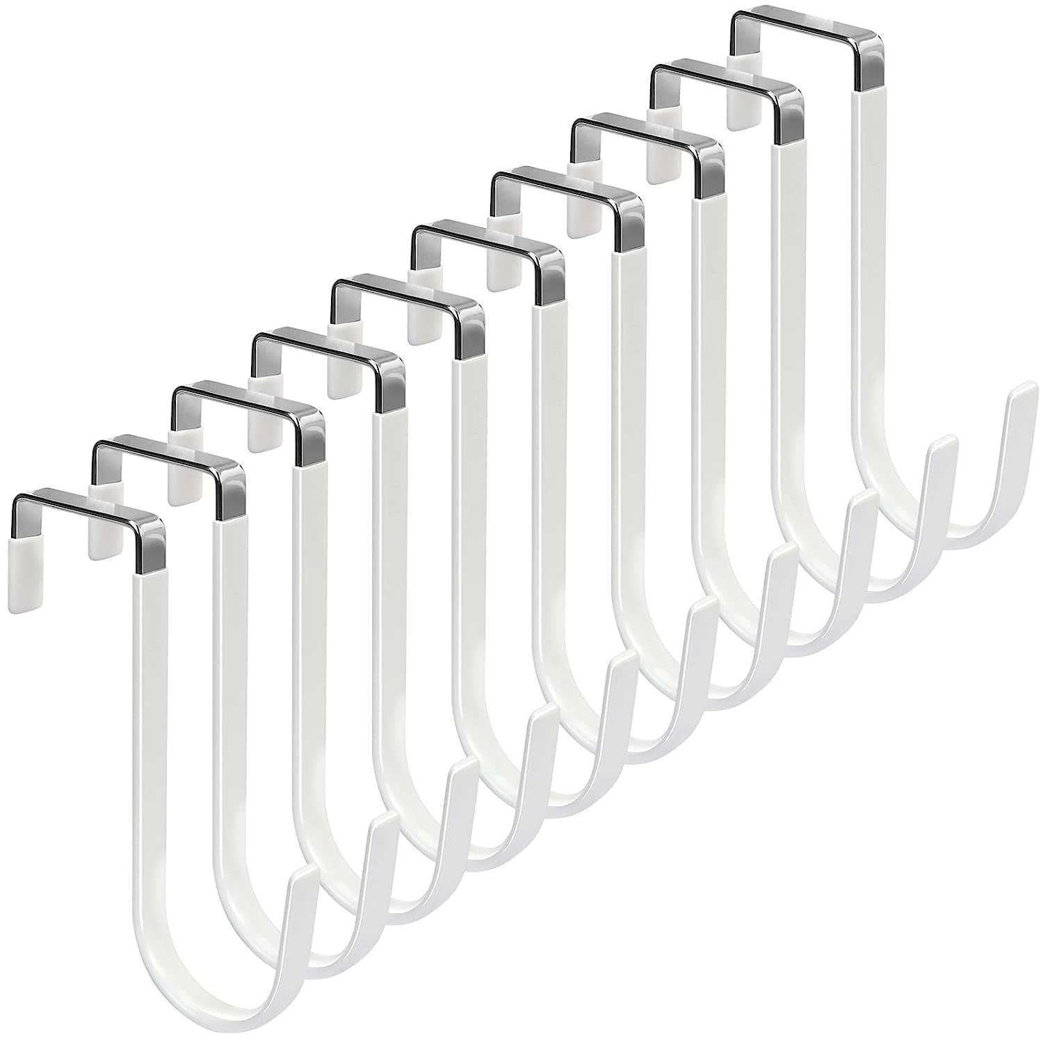 Over The Door Hooks, 10 Pack Door Hangers Hooks with Rubber Prevent ...