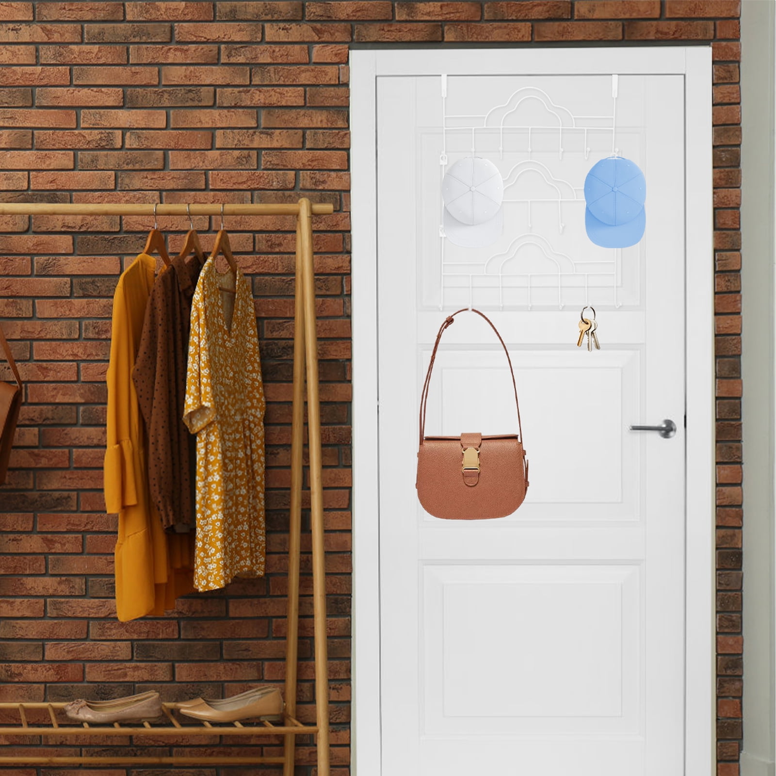 Over The Door Hooks Over Door Hat Rack - 3 Tier Wall Mounted Hat Holder ...