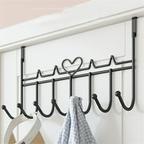 Over The Door White Coat Rack - 7 Hooks Anti-Rust Door Hanger Organizer ...