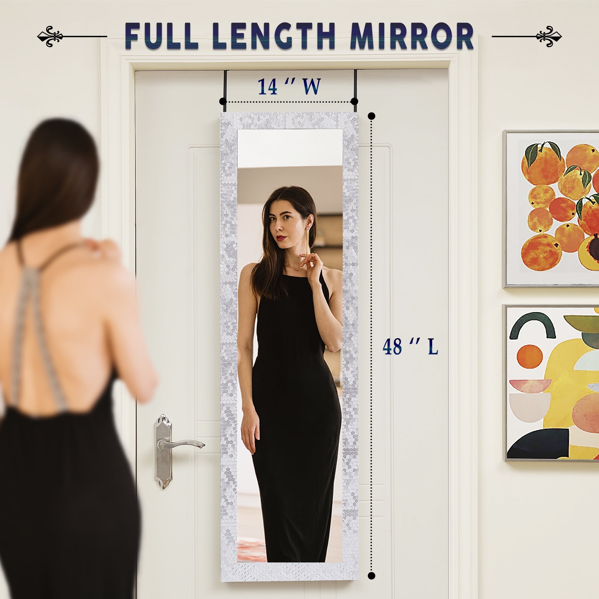 Over The Door Mirror, Full Length Mirror, Mosaic Style Wall Mirror ...