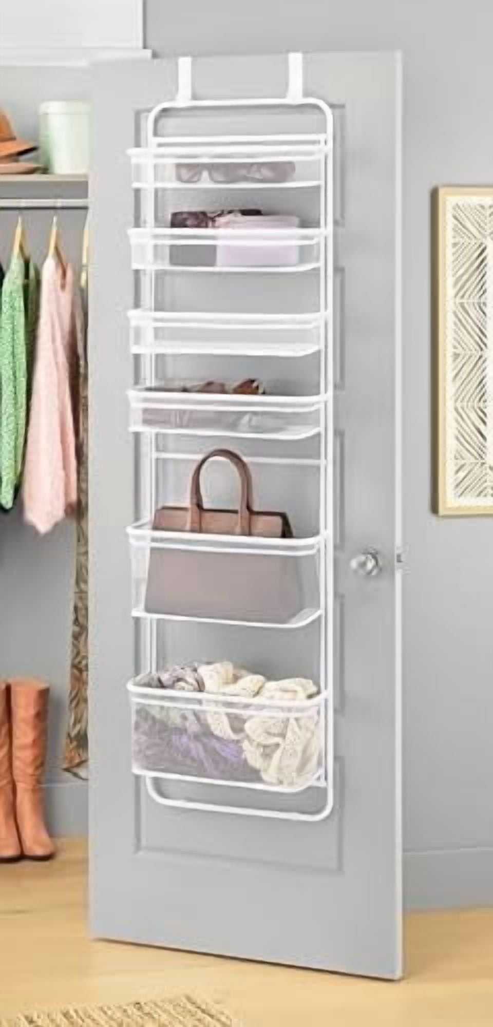 Over The Door Organizer - 6 Sections - Pantry, Bathroom, Accessory ...