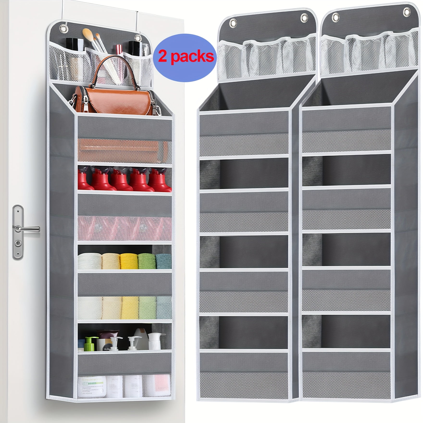 Over-The-Door Organizer - 6-Shelf Storage with 8 Large Pockets for ...