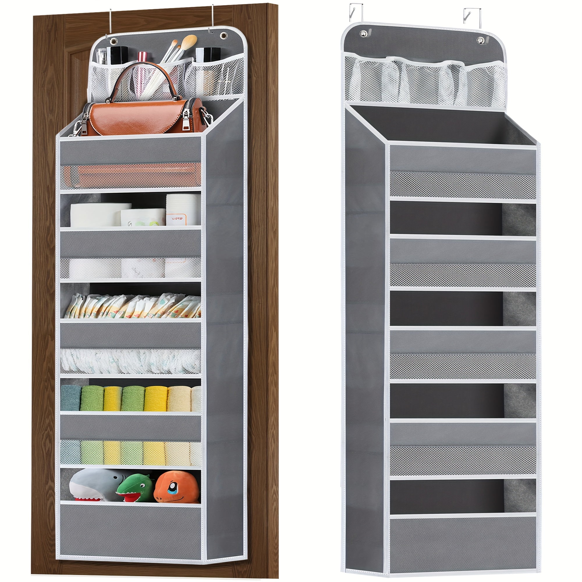 Over-The-Door Organizer - 6-Shelf Storage with 8 Large Pockets for ...
