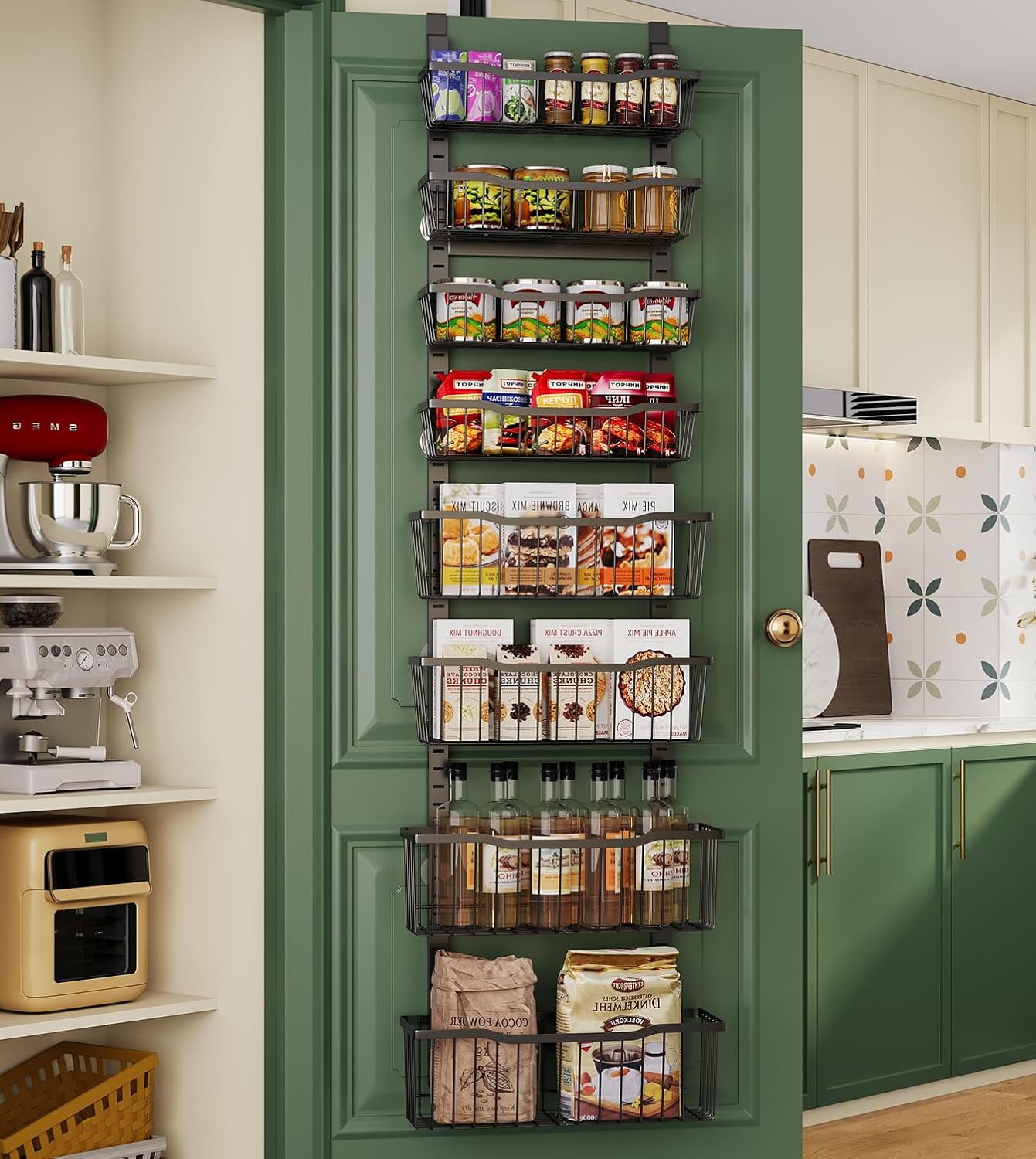 Over The Door Organizer，8-Tier Over The Door Pantry Organizer with ...