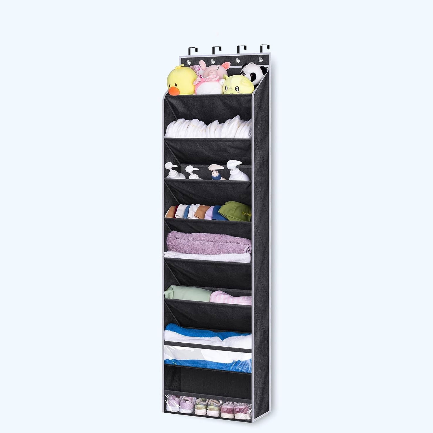 Over The Door Shoe Organizer,8 Tier Hanging Shoe Rack with Extra Large ...