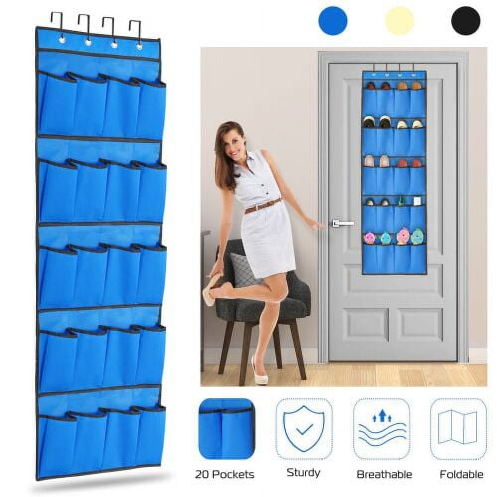 Over The Door Shoe Rack Organizer 20 Large Pocket Fabric Hanging Shoe ...